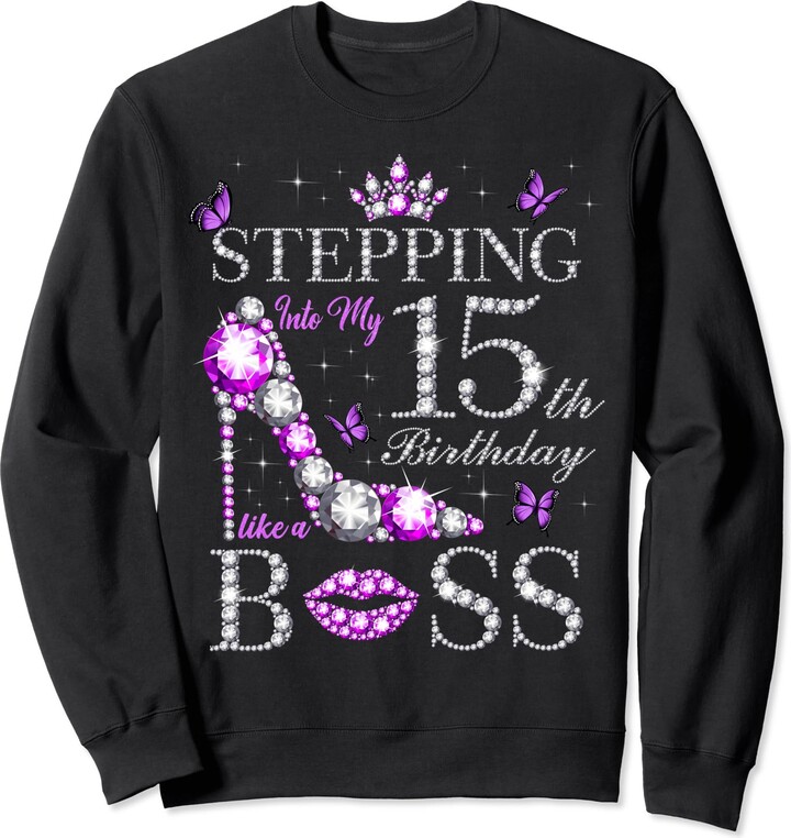 Stepping Into My Birthday Like A Boss Purple Stepping Into My 15th ...