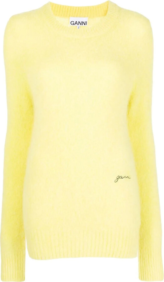 Ganni Logo-Embroidered Crew-Neck Jumper - ShopStyle