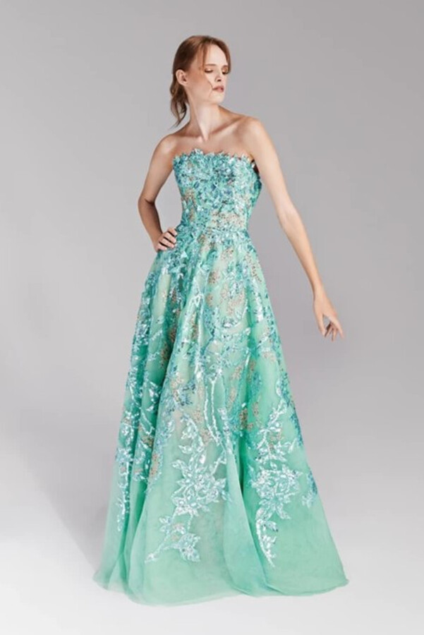 Tony Ward Strapless A-Shape Gown - ShopStyle Evening Dresses