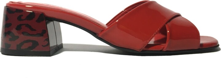 Atelier De Charlotte Women's Jada Red Patent Leather Mules - ShopStyle