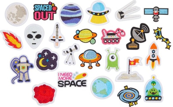Bright Creations 25 Pieces Iron On Space Patches for Clothing ...