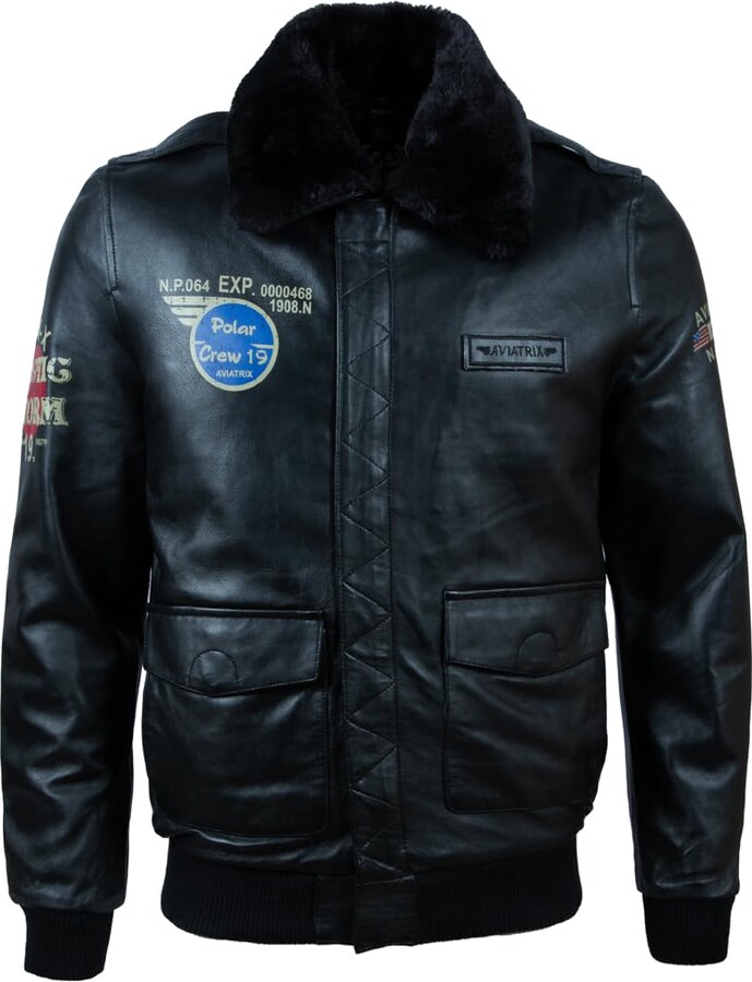Aviatrix Men's Super-Soft Real Leather Aviator Pilot Bomber Airforce ...