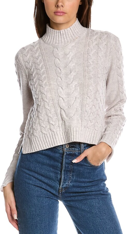 Hannah Rose Ella Crop Cable Wool & Cashmere-Blend Sweater - ShopStyle