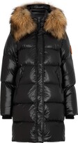 Arctic Army Black Fur-trimmed Quilted Shell Coat - ShopStyle