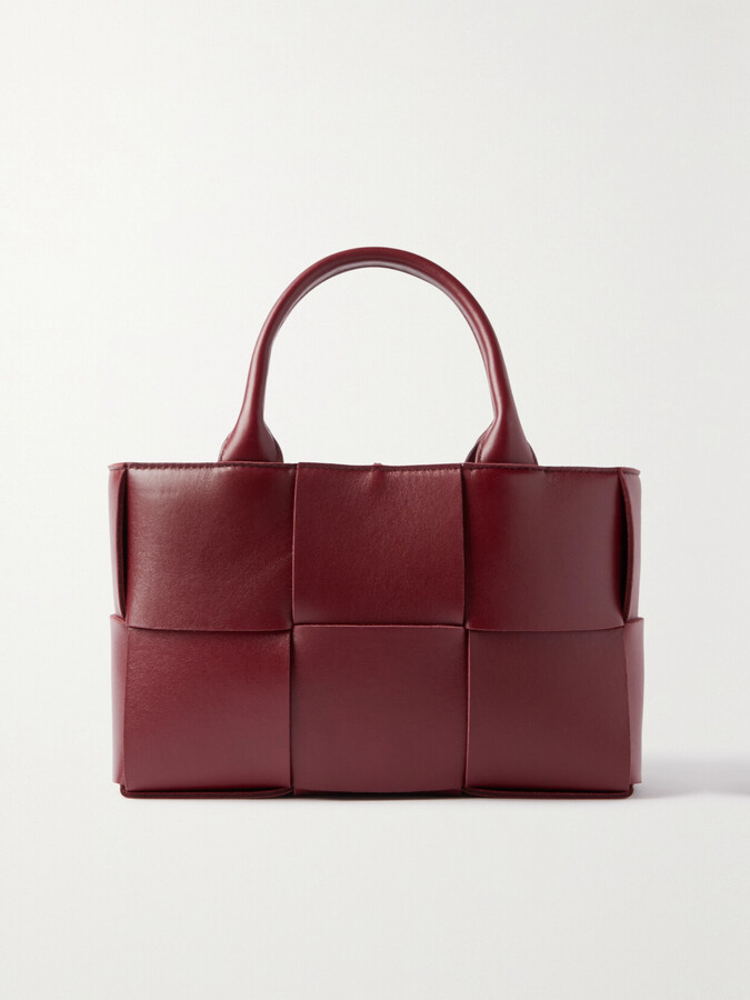 Bottega Veneta Arco Mini Intrecciato Leather Tote - Burgundy - ShopStyle