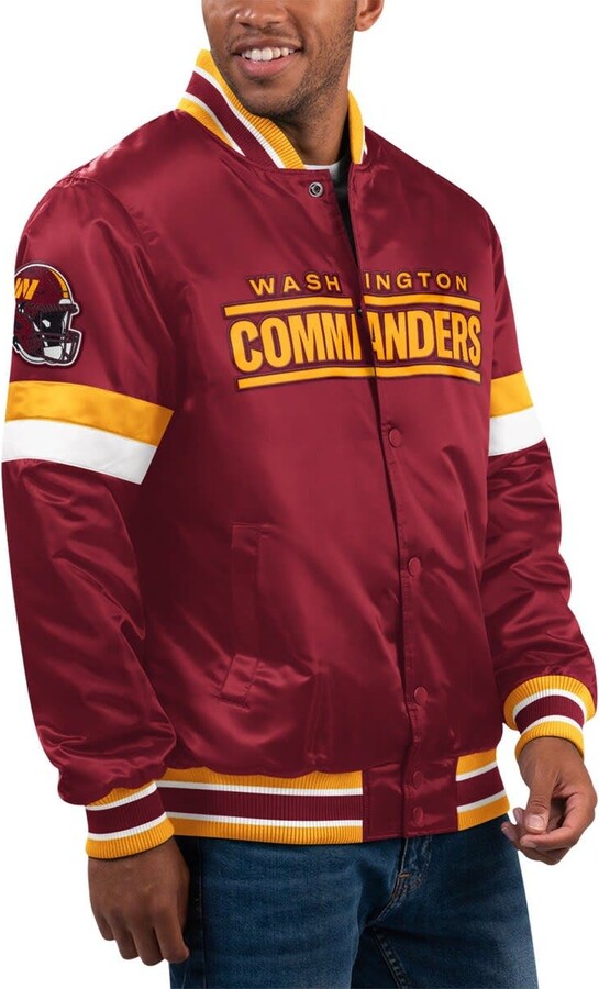 Men's Starter Burgundy Washington Commanders Home Game Satin Full-Snap ...