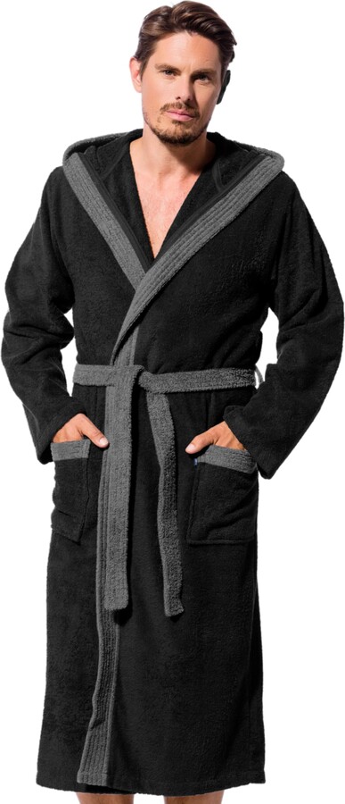 Morgenstern Cadiz Salamanca Men's Hooded Terry Towelling Bathrobe 100% ...