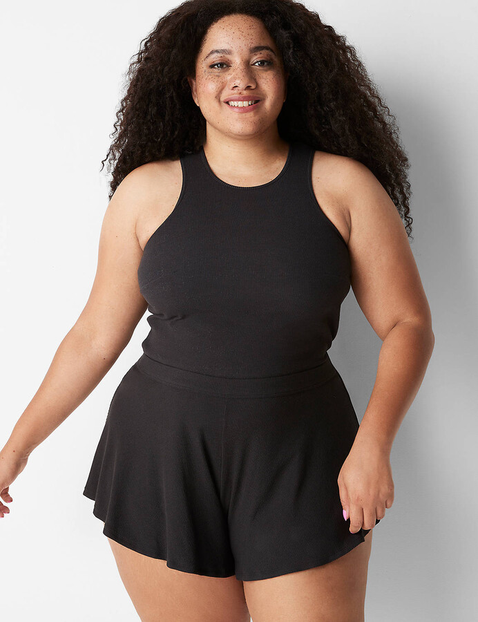 Lane Bryant Rib Flutter Short - ShopStyle