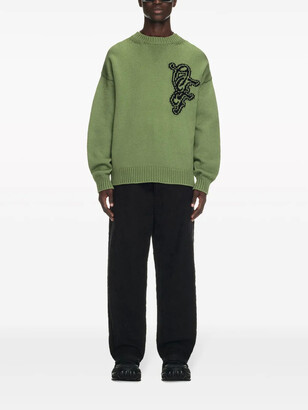 Off-White intarsia Arrow jumper - ShopStyle Crewneck Sweaters