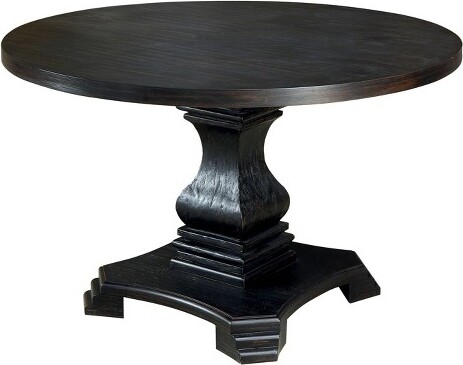 48" Villa Rustic Round Dining Table Antique Black - HOMES: Inside + Out ...