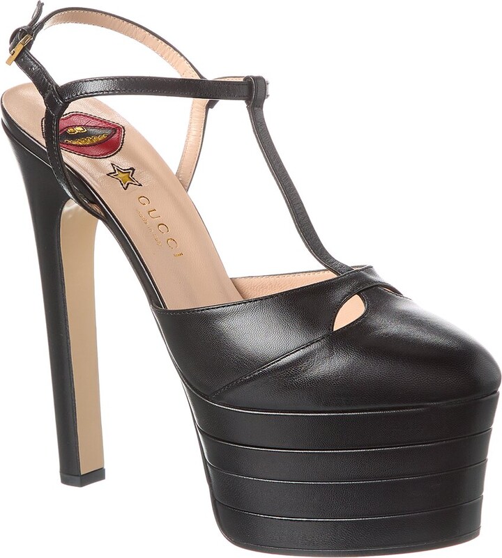 Gucci Leather Platform Pump - ShopStyle