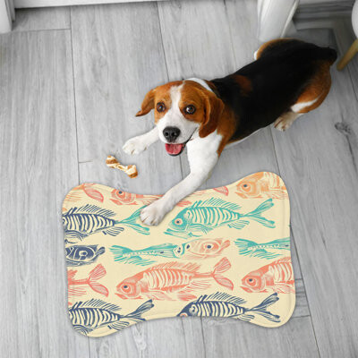 MentionedYou Fishbone Fossils - 1 Piece Bone Shape Feeding Mat ...