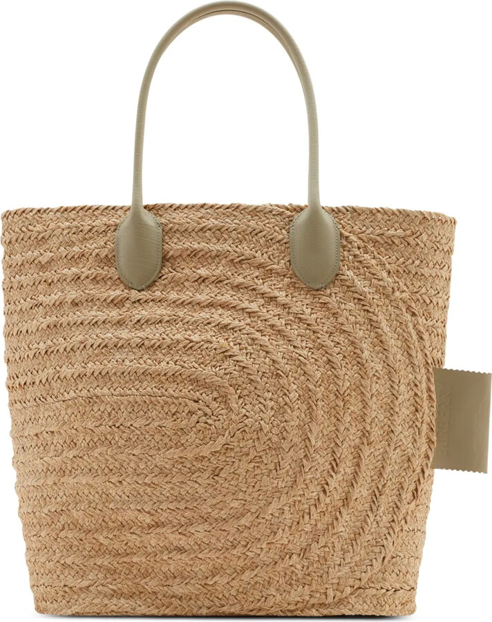Burberry Woven-Raffia Tote Bag - ShopStyle