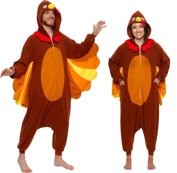 Funziez! Silver Lilly One Piece Turkey Costume - Unisex Adult Plush ...