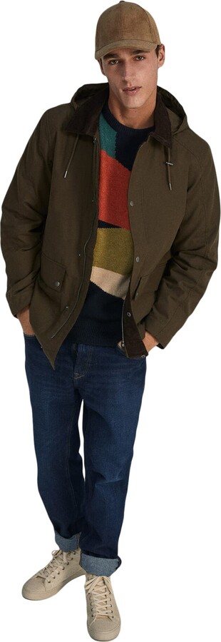 Springfield Men's Parka Corduroy Collar Detachable Hood Jacket - ShopStyle