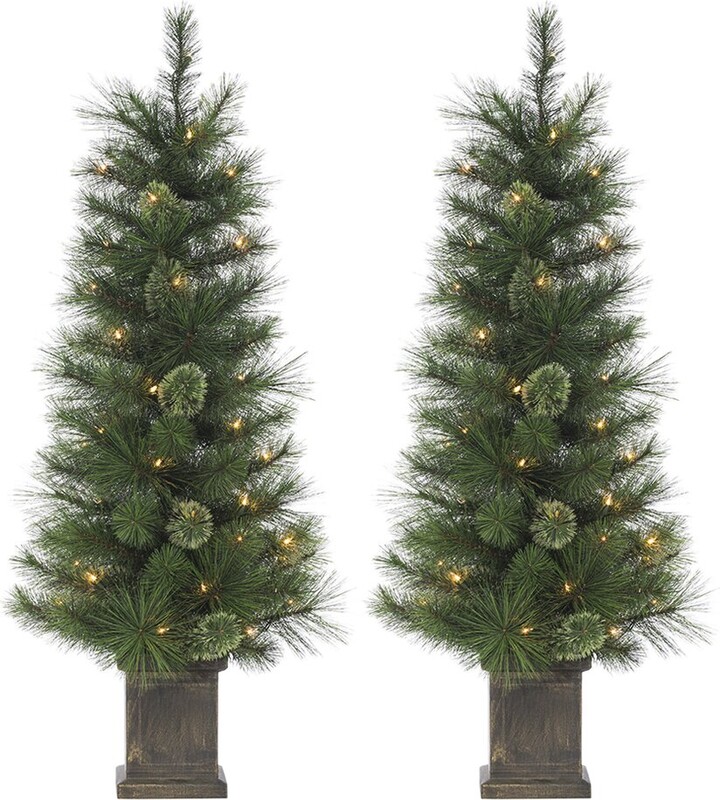 Sterling Tree Company 4Ft Potted Hard Mixed Needle Cashmere Tree With ...