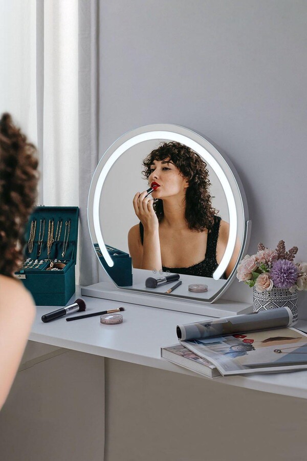 SHEONLY Round Hollywood Vanity LED Lighted Makeup Mirror - ShopStyle