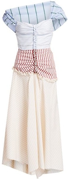 Rosie Assoulin Batten Down The Hatches Off-The-Shoulder Midi Dress ...