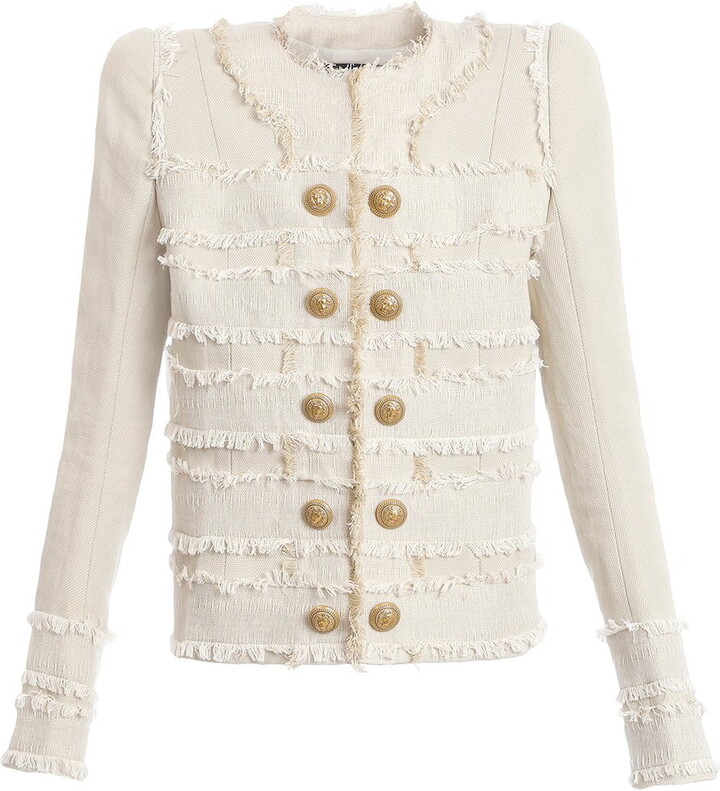 Balmain Side To Side Fringe Jacket - ShopStyle