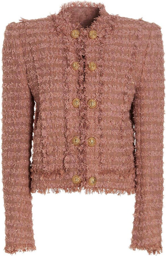 Balmain Fringed Tweed Jacket - ShopStyle