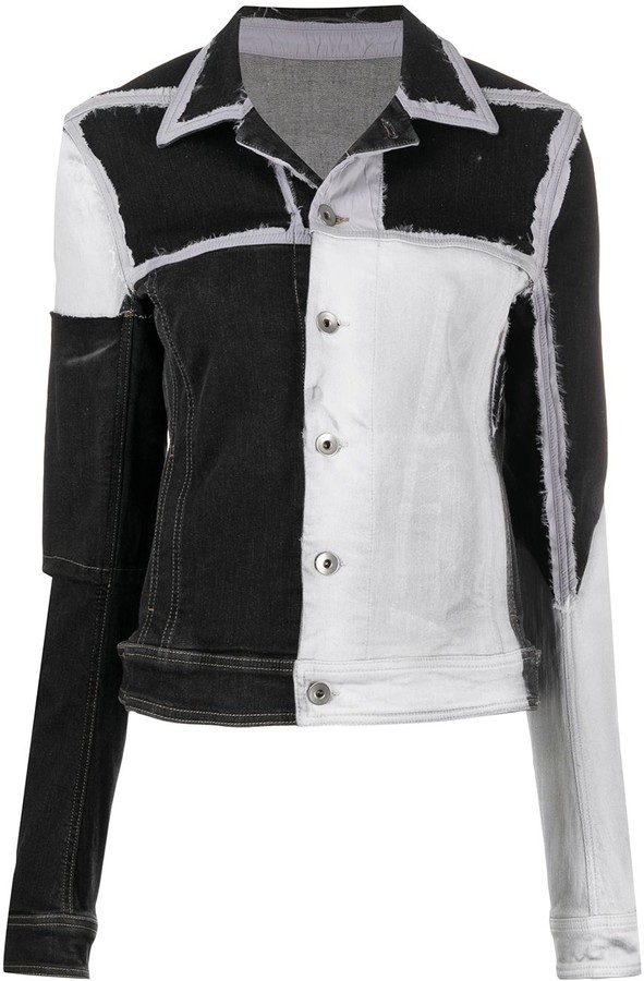 Rick Owens Contrast Panel Denim Jacket - ShopStyle