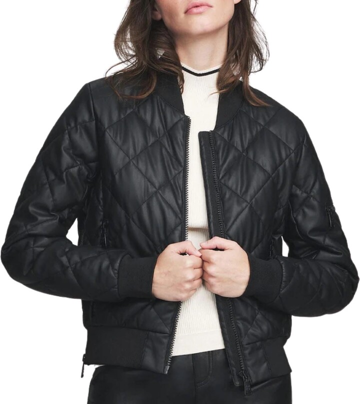 Alp N Rock Metro Leather Bomber Jacket In Black - ShopStyle