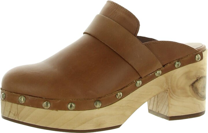 Aqua Soho Womens Leather Platform Clogs - ShopStyle