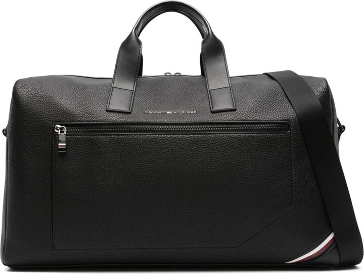 Tommy Hilfiger Logo-Lettering Pebbled Leather Holdall - ShopStyle ...
