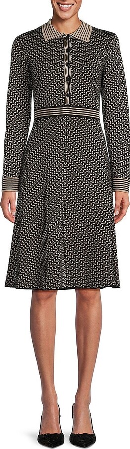 Max Studio Geometric Pattern Midi Dress - ShopStyle