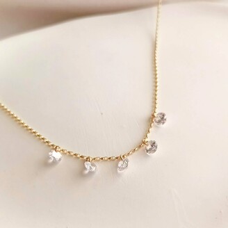 Lily Flo Jewellery Women's Gold Naked Lab Grown Diamond Five Diamond ...