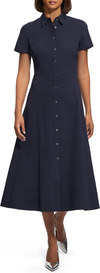 Theory Linen Blend A-Line Shirtdress - ShopStyle Day Dresses