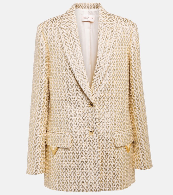 Valentino Metallic boucle blazer - ShopStyle