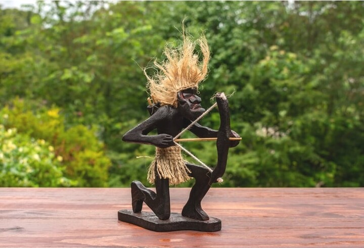 G6 Collection Handmade Wooden Primitive Tribal Kneeling Archer Funny ...