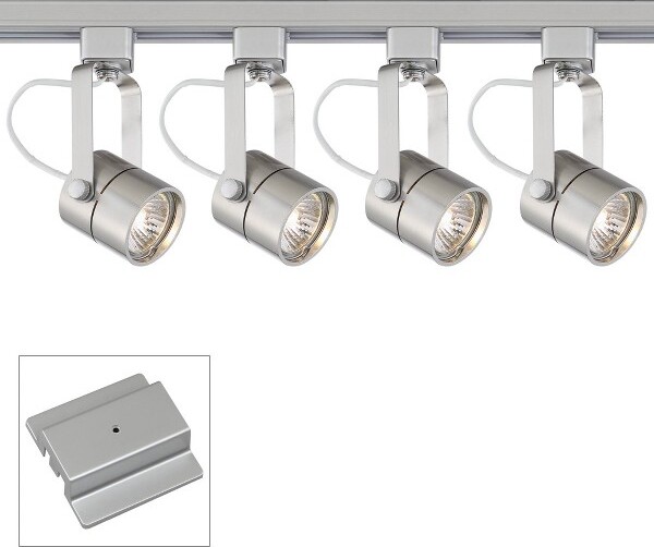 Pro Track 4-Head LED Ceiling Track Light Fixture Kit Floating Canopy ...