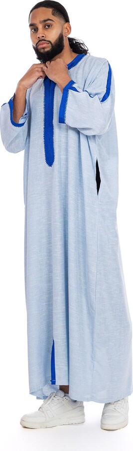 newarabia Mens Abaya Thobe- Ethnic Kaftan Robes-Premium Linen Long ...