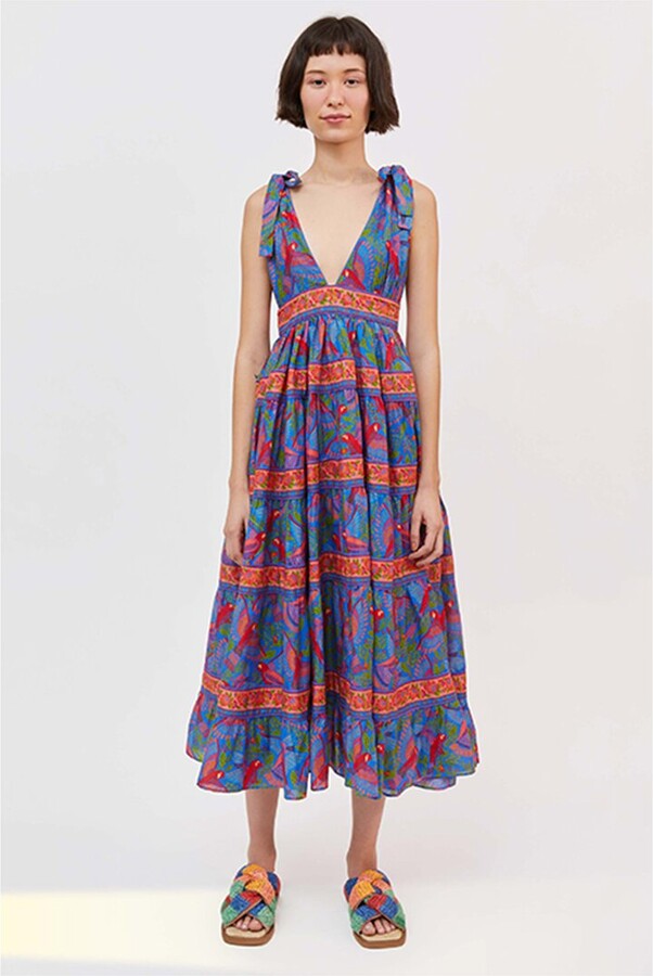 Farm Rio Macaw Flight Midi Dress - ShopStyle