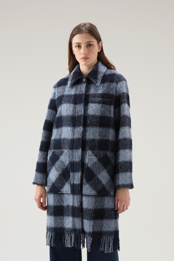 Woolrich Brushed Wool Long Overshirt with Fringe - ShopStyle Coats