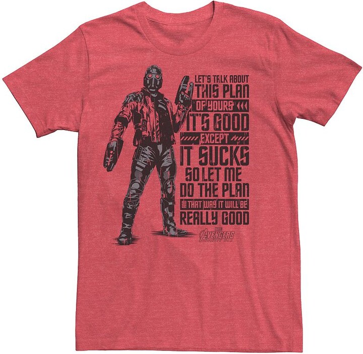 Licensed Character Men's Avengers Infinity War Star-Lord The Plan Tee ...
