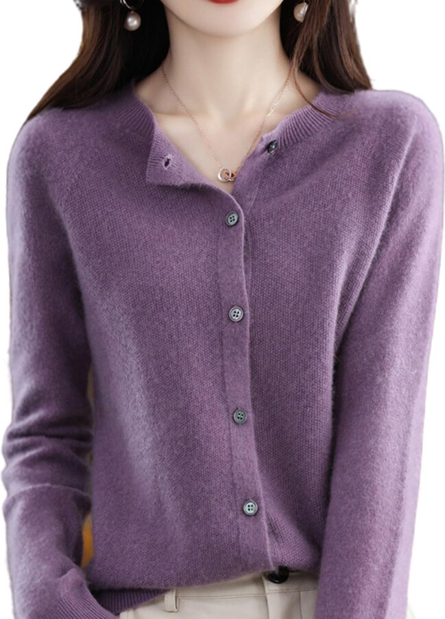 Qosneoun Women Cardigan Warm Cashmere Sweaters - ShopStyle