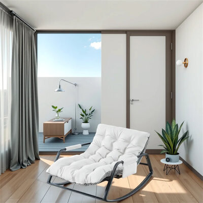 George Oliver Rocking Chair With Extra-Wide Technical Leather ...