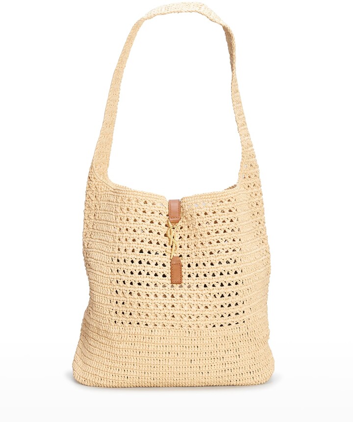 Saint Laurent Crochet Raffia Hobo Bag - ShopStyle