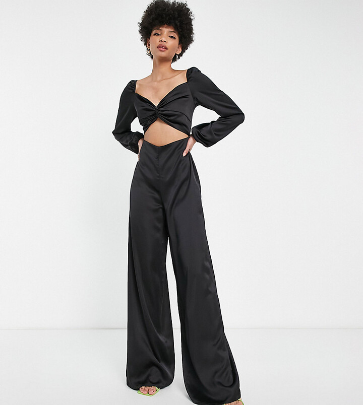 First Distraction Tall First Distraction the label tall satin jumpsuit ...
