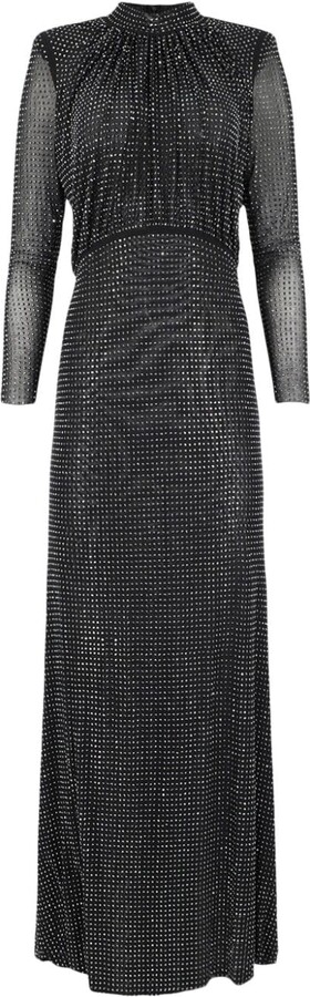 Self-Portrait Rhinestone-Embellished Mesh Maxi Dress - ShopStyle