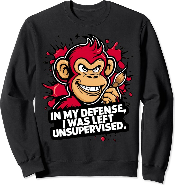 Adults - Funny Monkey Mischief In My Defense - ShopStyle T-shirts