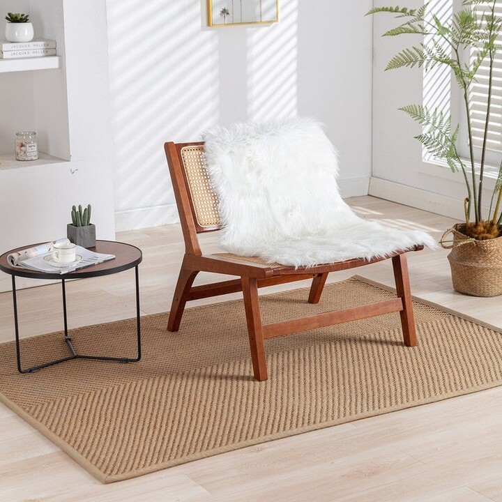 Mieres Grondin Mid-Century Modern Boho Style Faux Leather Accent Lounge ...