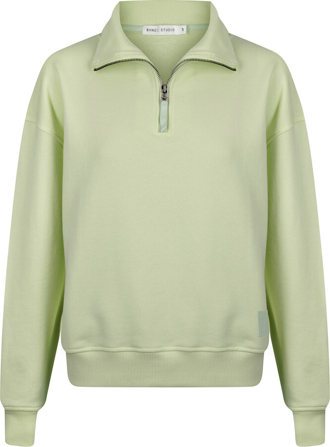 Bande Studio - Scarlet 1/4 Zipper Sweat - Sage Green - ShopStyle Hats