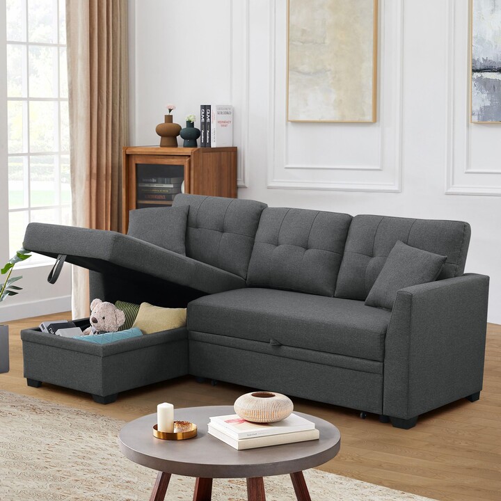 Ball & Cast 81.5" Sofa Bed Convertible L Shaped Sleeper Couches with ...