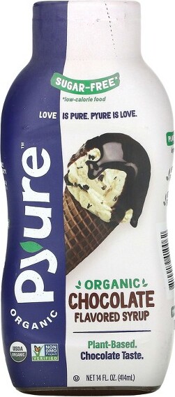 Pyure Organic Chocolate Flavored Syrup, Keto, 0 Sugar, 14 fl oz (414 ml ...