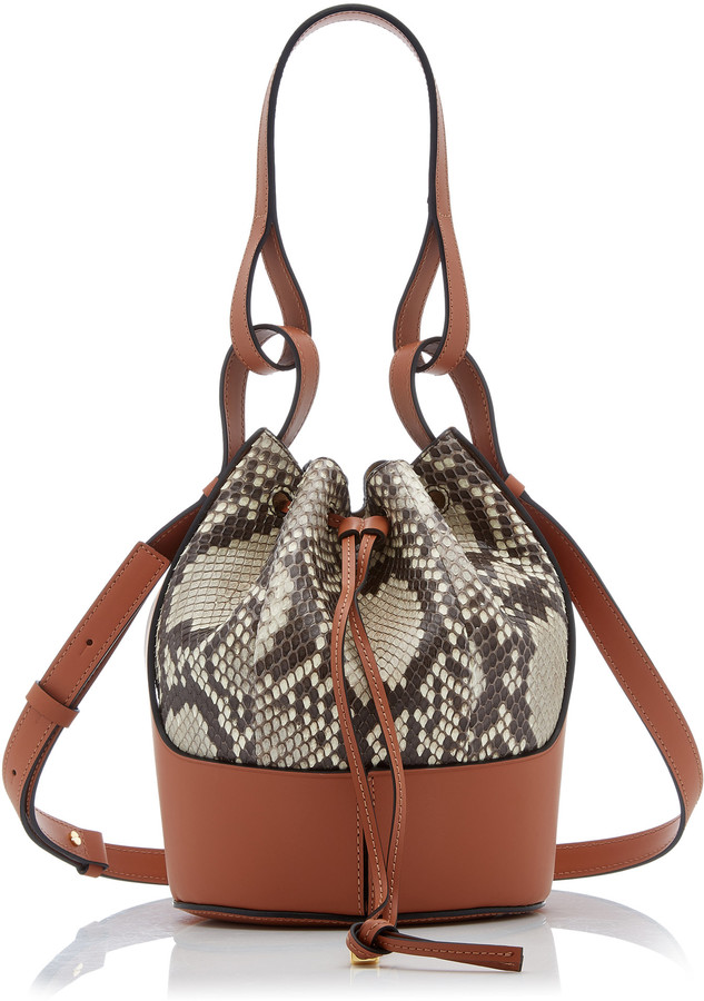 Loewe Balloon Small Python And Leather Shoulder Bag - ShopStyle