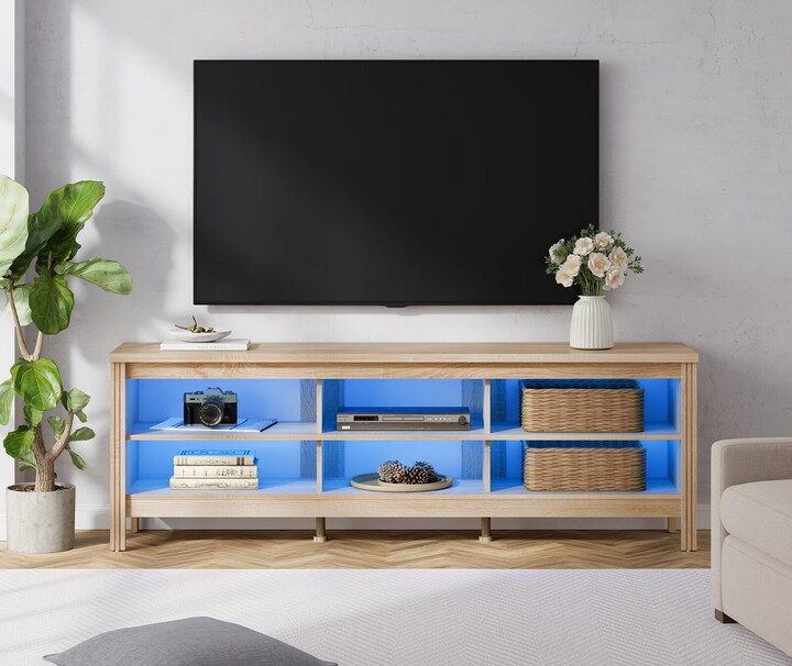 WAMPAT Classic TV Stand TV Console Table for 75 Inch TV, Television ...